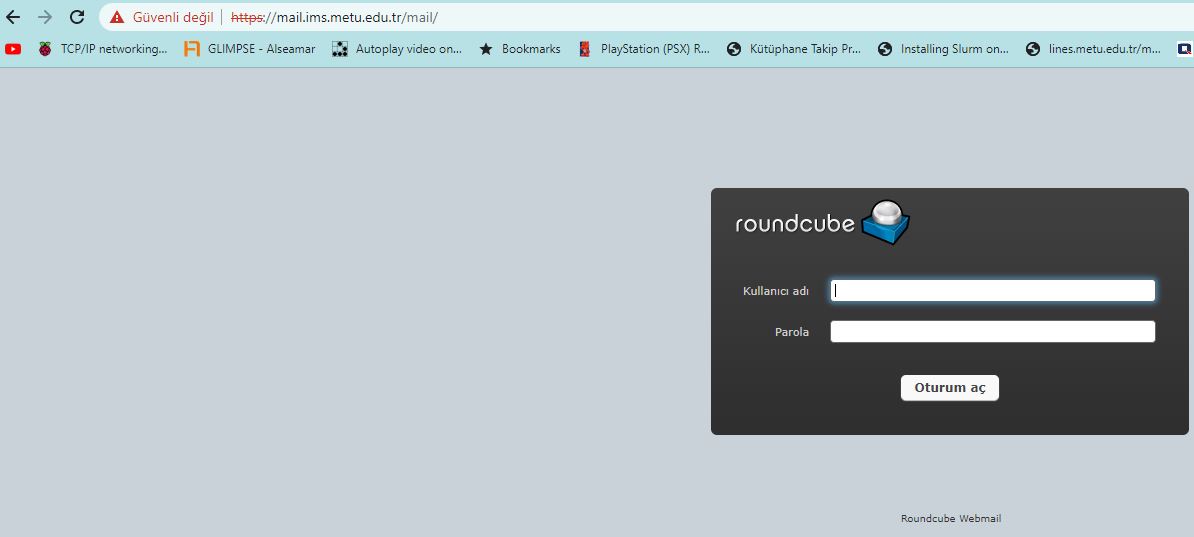 Roundcube Webmail Anlatım: – bilgisayar.ims.metu.edu.tr